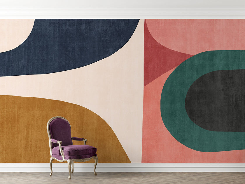 Earthy geometric wall mural | Geometric Wallpaper | Mural Wonder ...