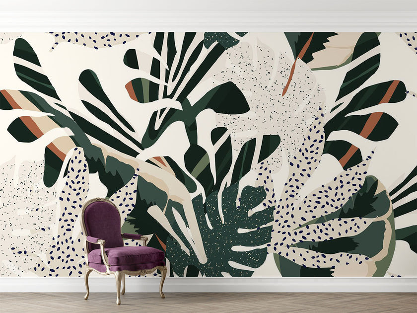 Lush foliage wall mural | Tropical wallpaper | Mural Wonder – Mural Wonder
