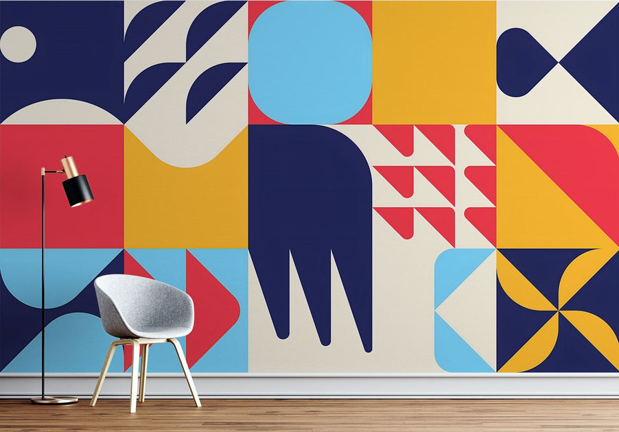 Colourful Geometric Wallpaper Mural – Mural Wonder